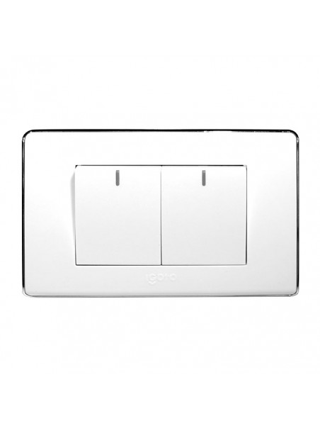 GRUPO DE BIASE - INTERRUPTOR DOBLE LARGO BLANCO A60 IGOTO A6022